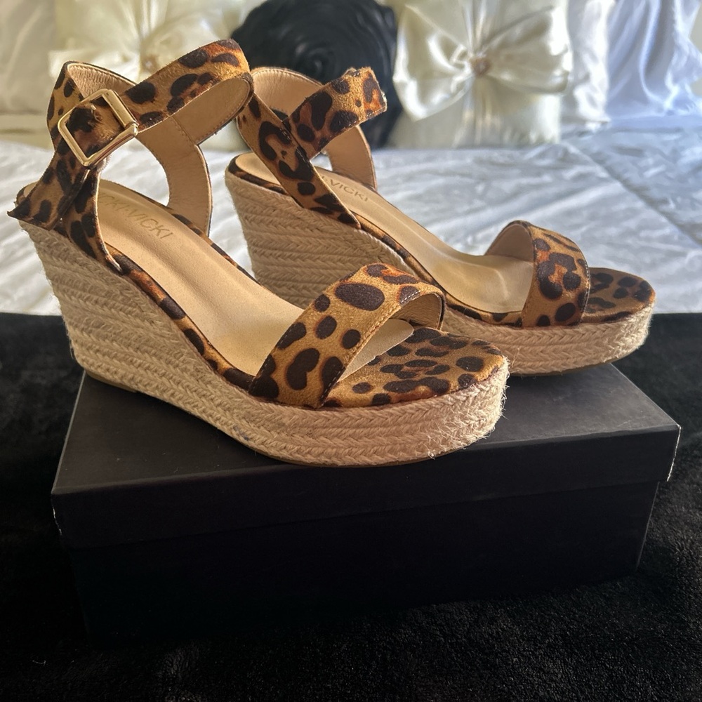 Leopard Print Espadrille Wedges - Gem
